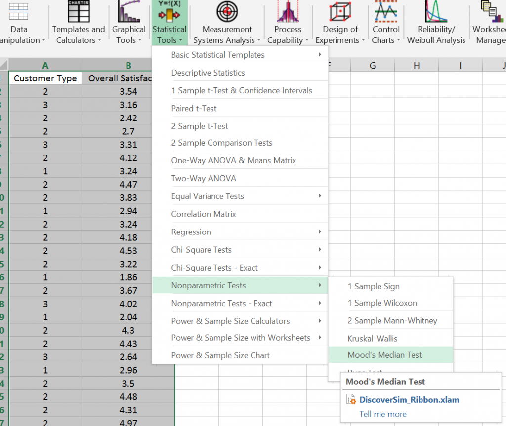Median Test with SigmaXL → Lean Sigma Corporation