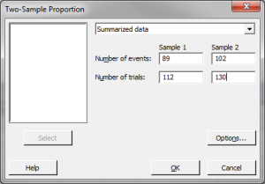 Two Sample Proportion Test with Minitab → Lean Sigma Corporation
